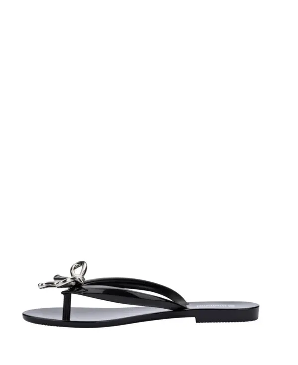 Melissa Harmonic Iris Flip Flop Sandals - Black/silver