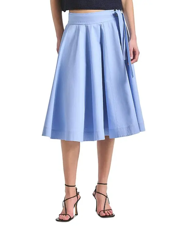Derek Lam 10 Crosby Sage Twill Skirt - Light Blue