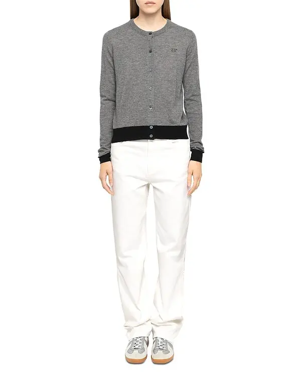 Zadig&Voltaire Missya Cashmere Cardigan - Medium Grey
