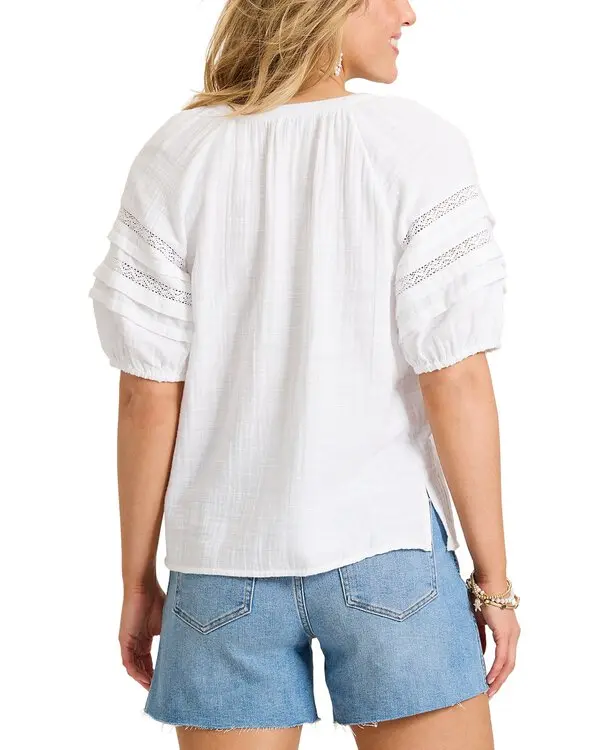 Tommy Bahama Puff Sleeve Top - White