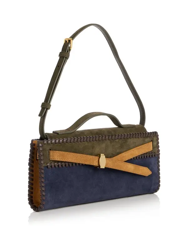 Veronica Beard Dash Suede Clutch Shoulder Bag