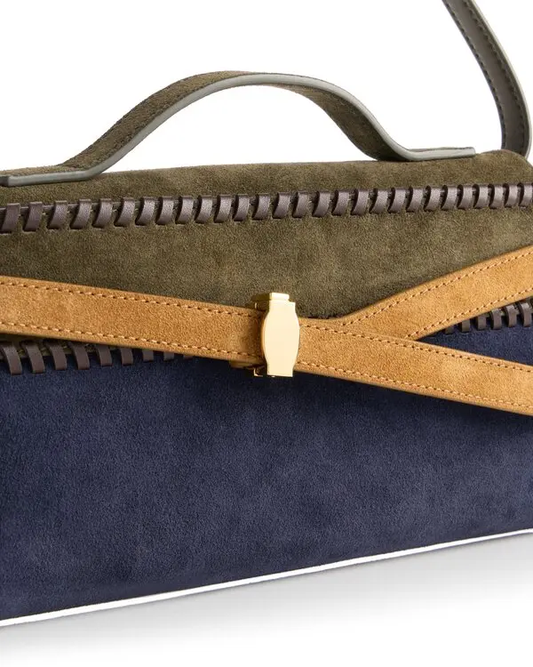 Veronica Beard Dash Suede Clutch Shoulder Bag