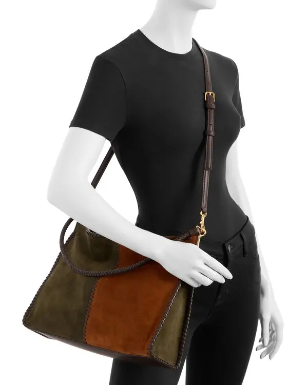 Veronica Beard Vida Suede Shoulder Bag