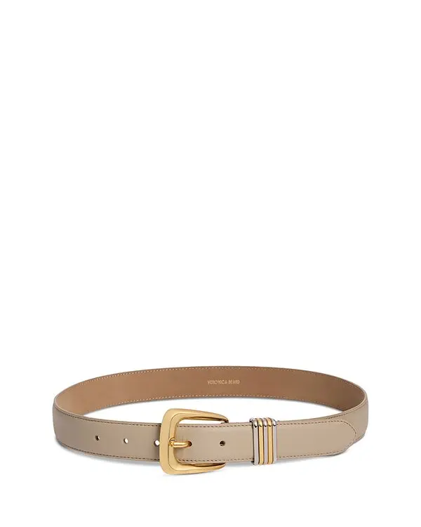 Veronica Beard Arch Leather Belt - Oat