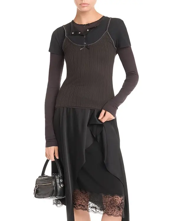 Acne Studios Layered Knit Top - Black
