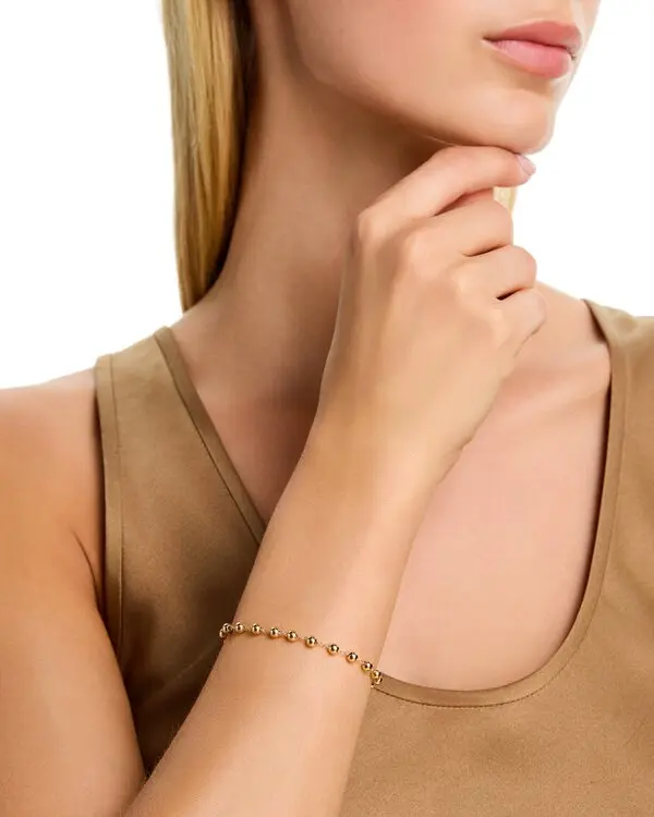 Bloomingdale'S 14k Yellow Bead Link Bracelet