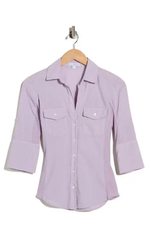 JAMES PERSE Three-quarter Sleeve Button-up Shirt