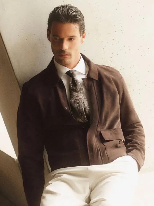 REISS Granual Suede Twin-pocket Jacket