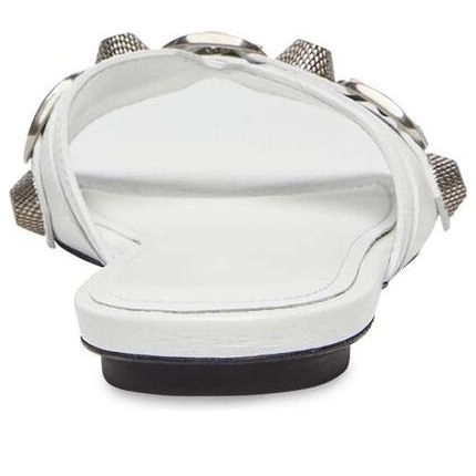 Balenciaga Cagole Sandals In White Arena Lambskin