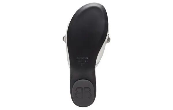 Balenciaga Cagole Sandals In White Arena Lambskin