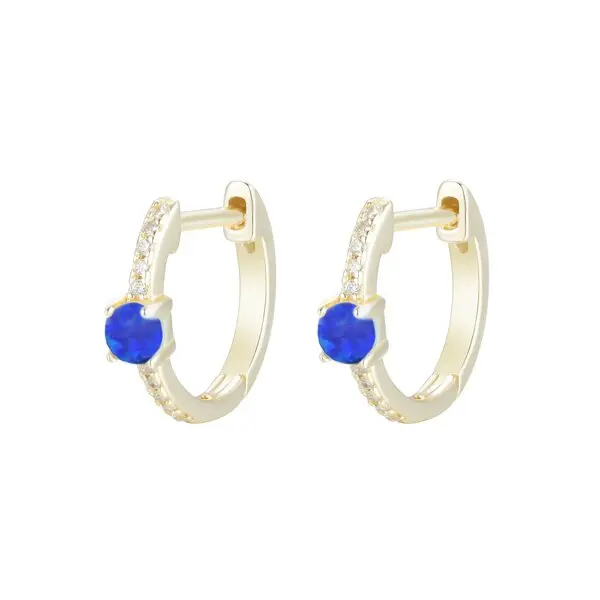 KAMARIA Opal And Crystal Huggie Earrings Indigo - Blue