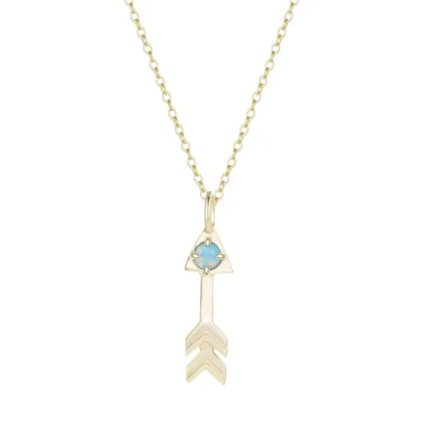 KAMARIA Opal Arrow Charm Necklace