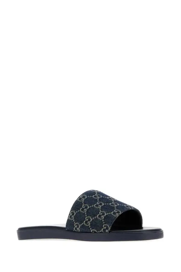 Gucci Gg Denim Slippers - Multicolor