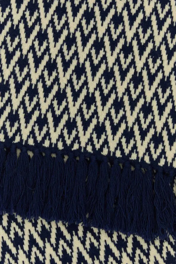 Valentino Garavani Embroidered Wool Toute La V Scarf
