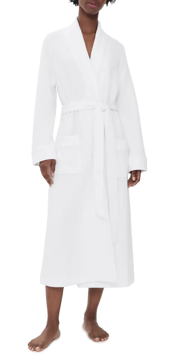 PETITE PLUME Luxe Pima Cotton Ophelia Robe - White