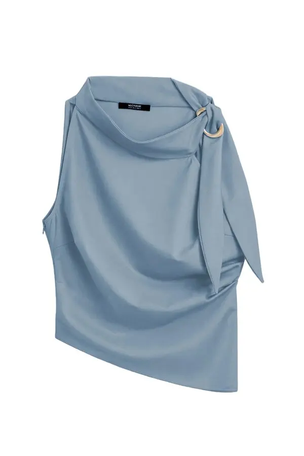 NOCTURNE Embellished Stand Collar Blouse