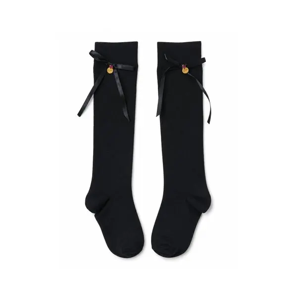 ADIBA Midnight Royale Bow Socks - Black