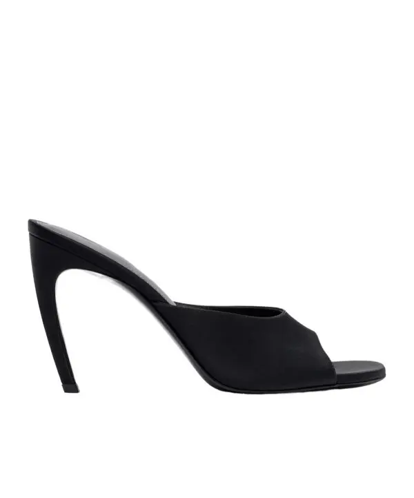 Attico Betta Satin Mules - Black