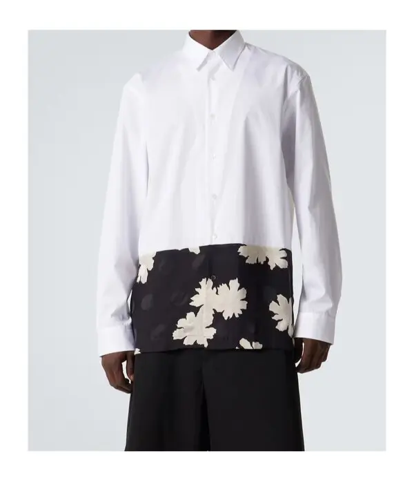 Dries Van Noten Paneled Cotton Poplin Shirt
