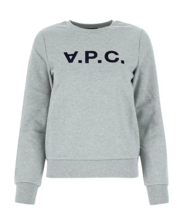 A.p.c. Flocked Logo Crewneck Sweatshirt - Gray