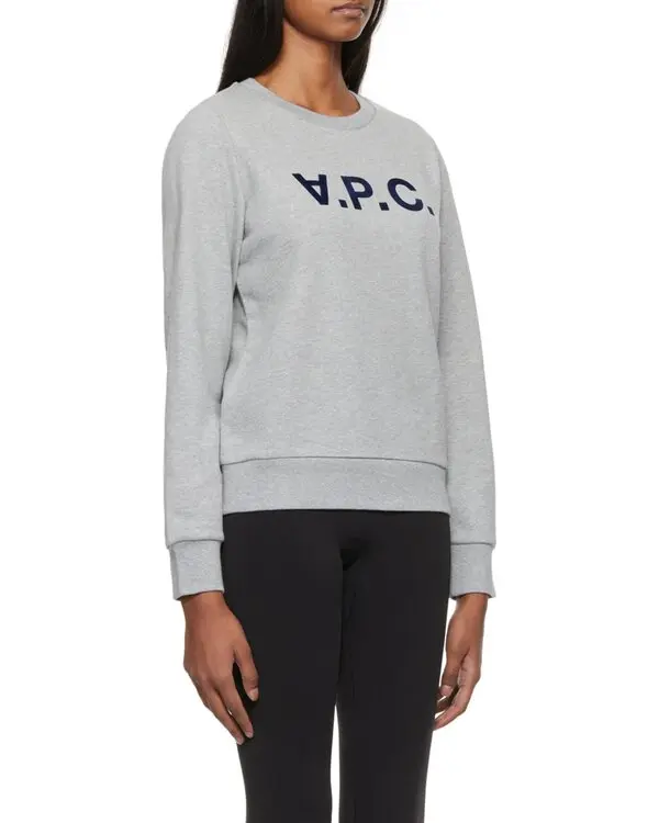 A.p.c. Flocked Logo Crewneck Sweatshirt