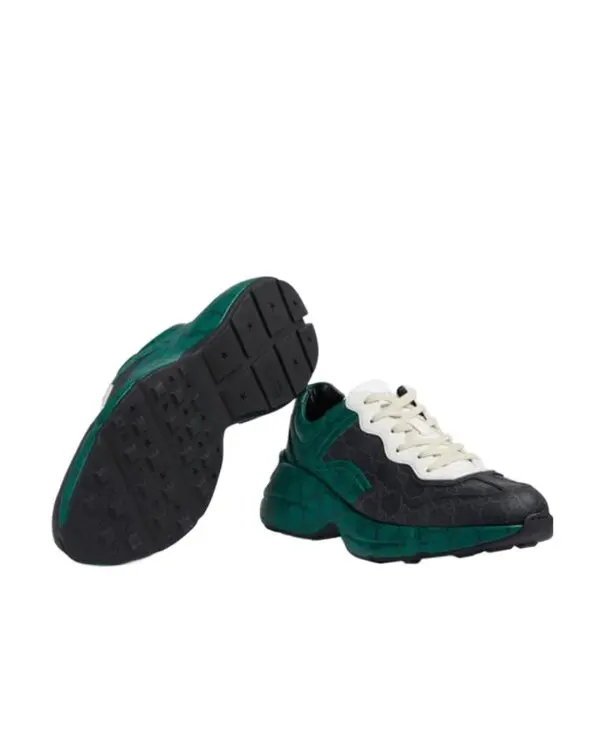 Gucci Gg Rhyton Supreme-canvas Sneakers - Green