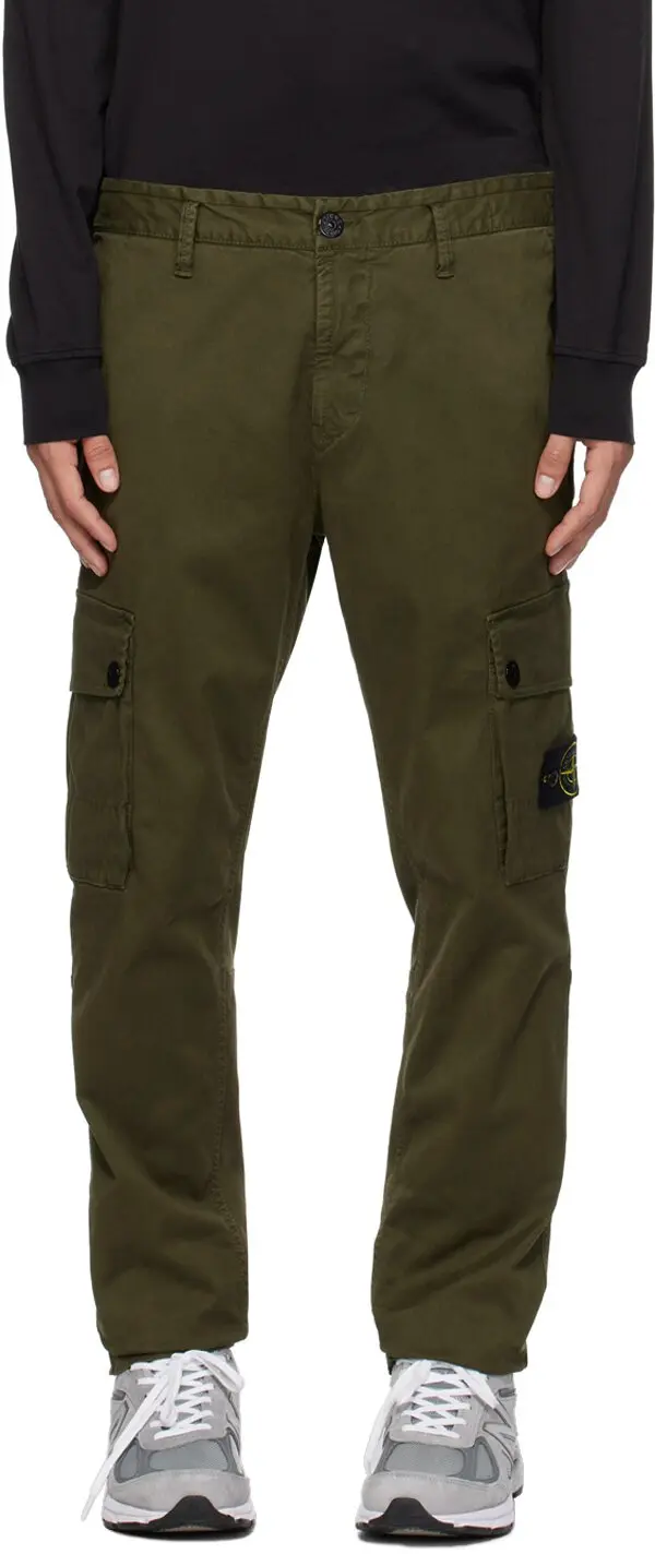 Stone Island Compass Motif Straight-leg Trousers