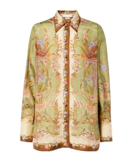 Zimmermann Print Long-sleeve Shirt - Nude