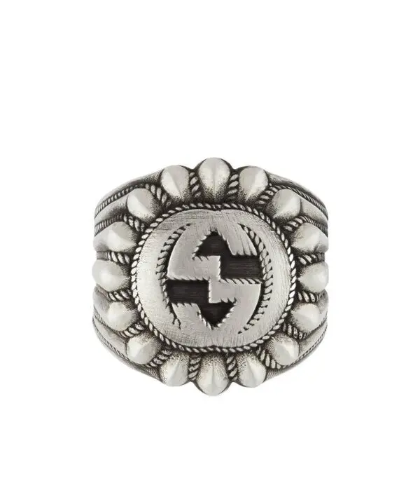 Gucci Interlocking G Engraved Ring - Silver