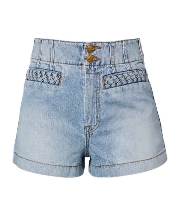 Zimmermann Wanderlust Denim Shorts - Gray
