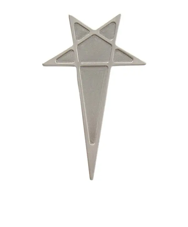 Rick Owens Pentagram Lapel Pin - Gray