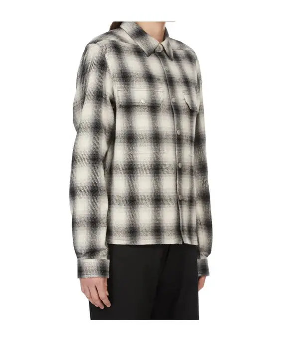 Rick Owens Cropped Plaid Buttoned Overshirt