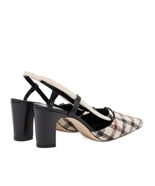 Manolo Blahnik Checked Slingback Pumps