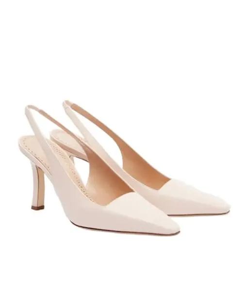 Manolo Blahnik Leather Slingback Pumps