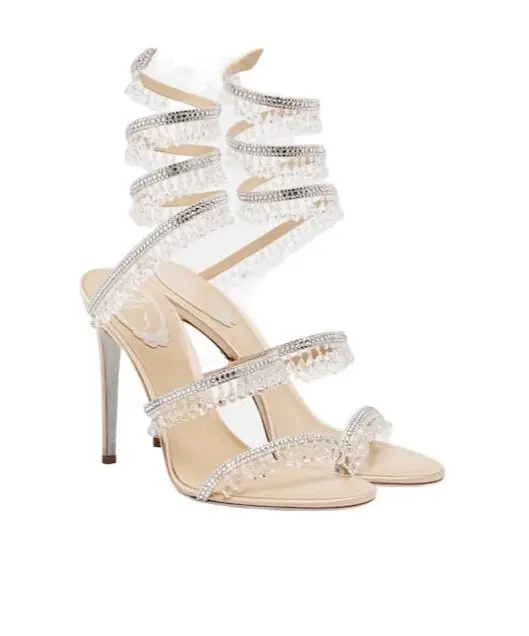 Rene Caovilla Embellished Satin Sandals