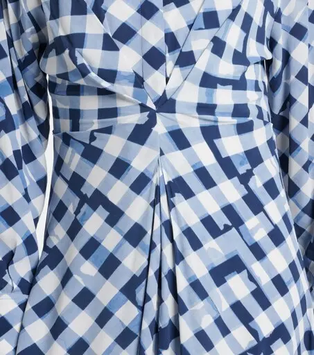 Proenza Schouler Checked Gathered Midi Dress