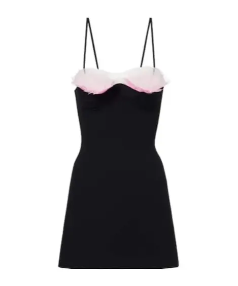 David Koma Feather-trimmed Cady Minidress
