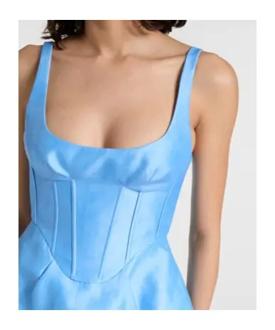 ALEMAIS Donata Floral Taffeta Bustier Dress