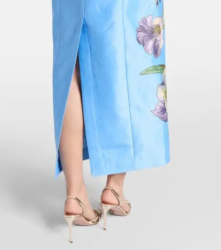 ALEMAIS Donata Floral Taffeta Bustier Dress