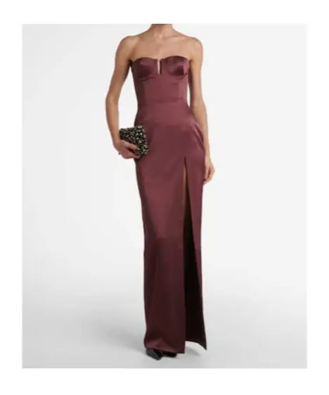 Alex Perry Crêpe Satin Bustier Gown