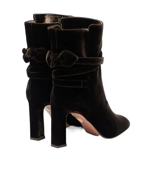AQUAZZURA Solid-color Velvet Ankle Boots