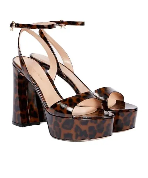 GIANVITO ROSSI Leopard-print Platform Sandals - Black