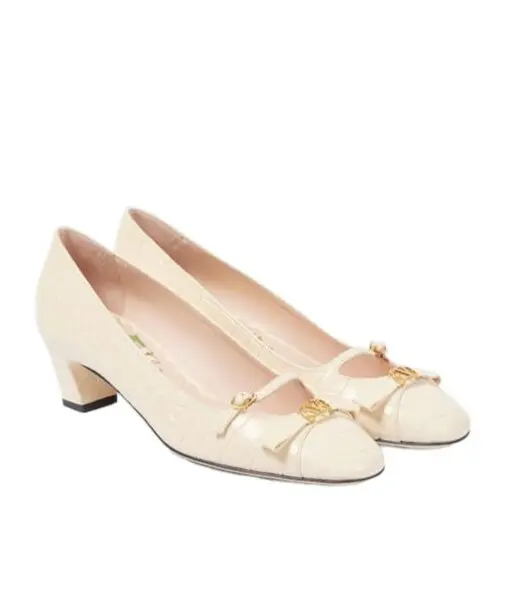 Valentino Garavani Croc-effect Leather Pumps