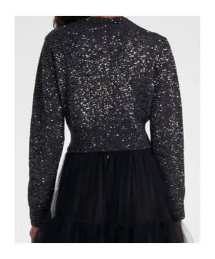 Erdem Embellished Cropped Alpaca-blend Cardigan