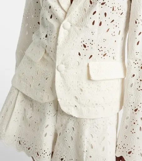 FRAME Paisley Broderie Anglaise Cotton Blazer