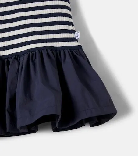 IL GUFO Ribbed-knit Striped Cotton-blend Dress