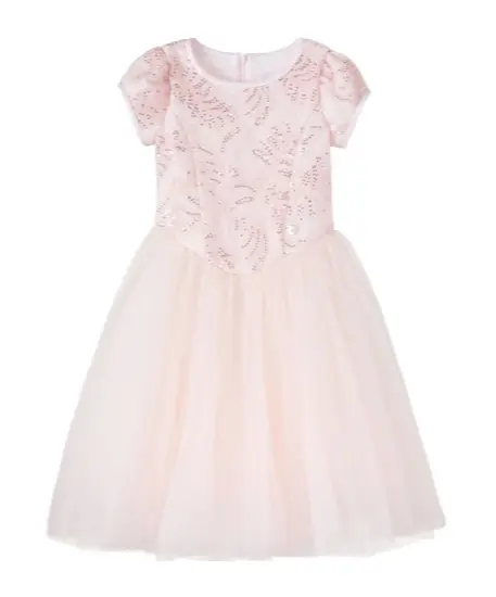 Monnalisa Sequined Lace-trimmed Tulle Dress