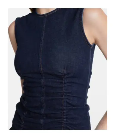 Sportmax Voto Ruched Denim Midi Dress