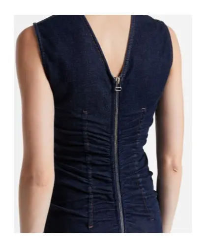 Sportmax Voto Ruched Denim Midi Dress