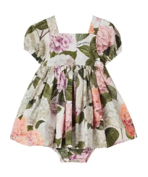 Dolce & Gabbana Floral Cotton Poplin Dress - Multicolor